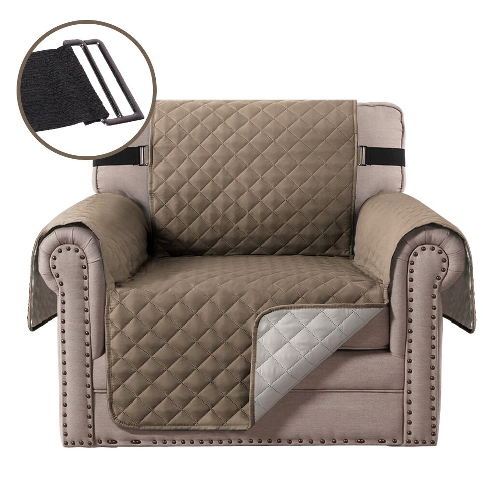 1/2/3 Seater Sofa Cover Reversible Quilted Chair Couch Slipcover ...