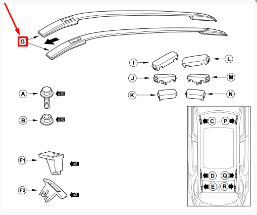 LAND ROVER DISCOVERY SPORT L550 Roof Rails Black VPLCR0136 NEW GENUINE ...