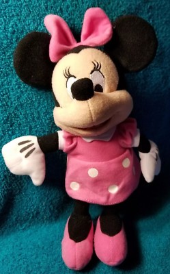 Disney Minnie Mouse 10" Stuffed Plush Doll Toy Pink Polka Dot Dress ...