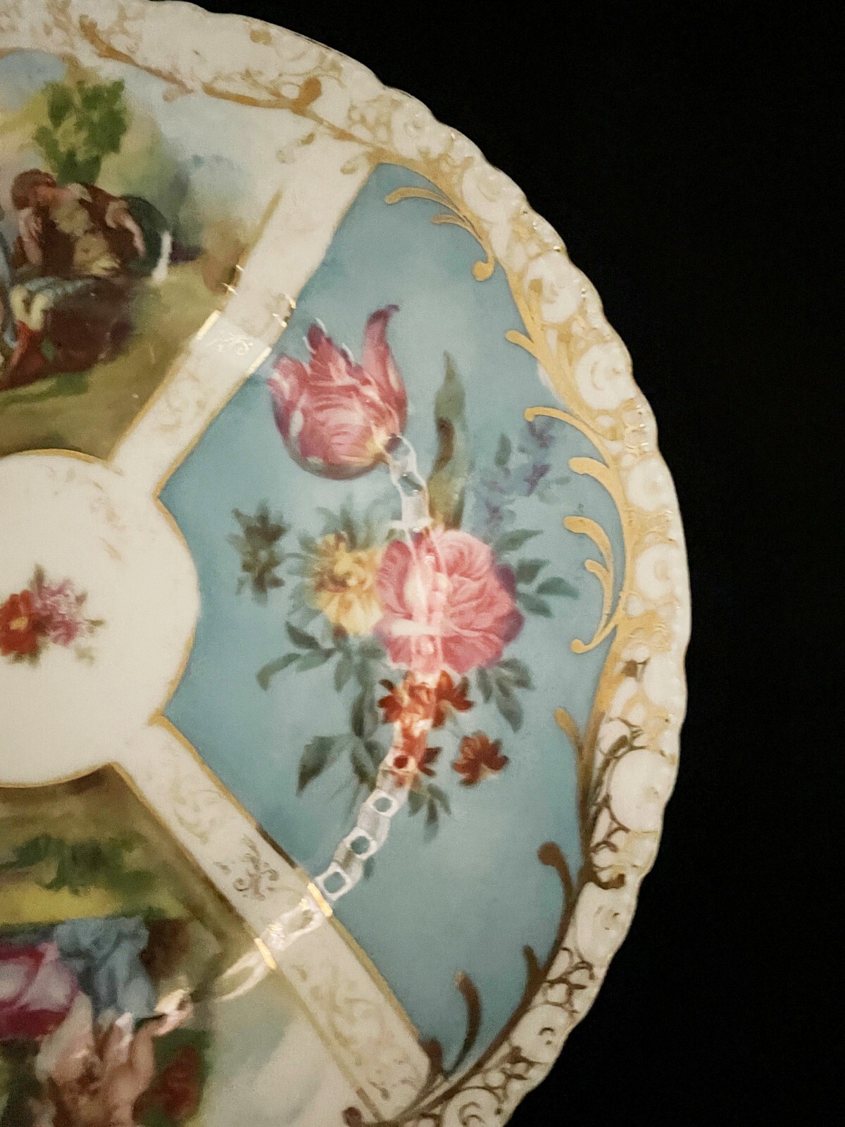 Antique Victoria Austria Porcelain Decorative Plate Maidens Cherubs ...