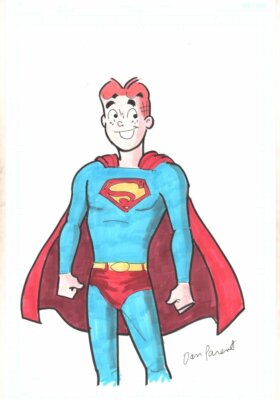 Archie as Superman Color Art Commission - Signed art by Dan Parent | eBay
