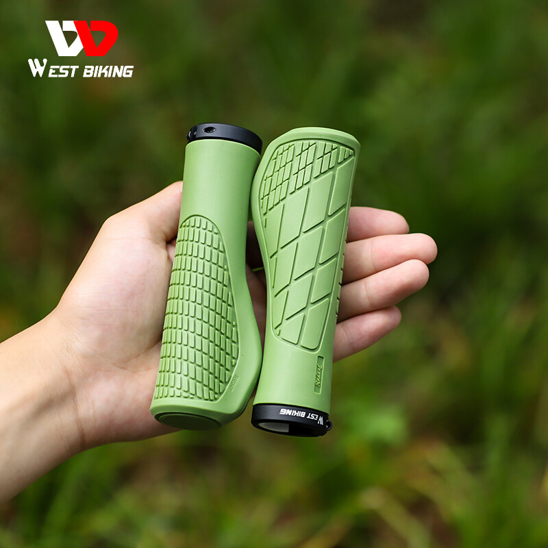 WEST BIKING Ergonomic Bike Handlebar Grips Lock On Rubber Cycling Grips ...