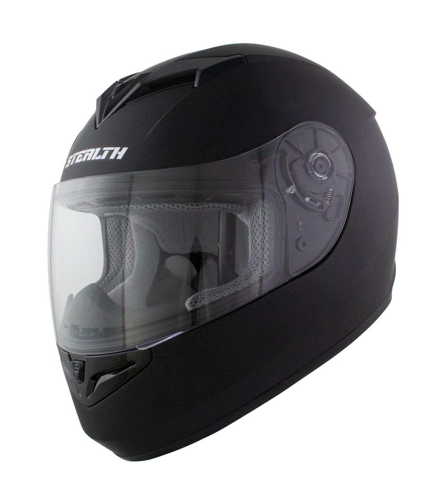 NEW KARTING CRASH HELMET ADULT FULL FACE MATT BLACK GO KART RACE ...