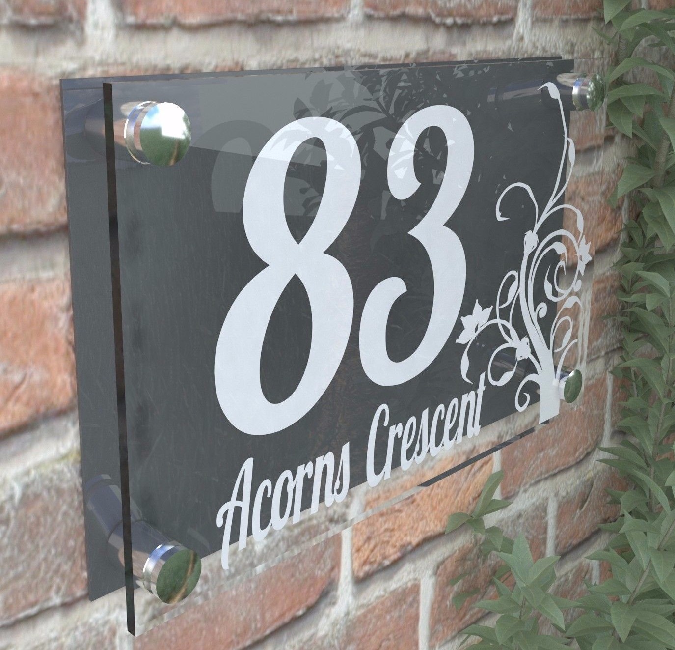 Clear Acrylic House Sign Modern Decorative Door Number Name Plaques ...