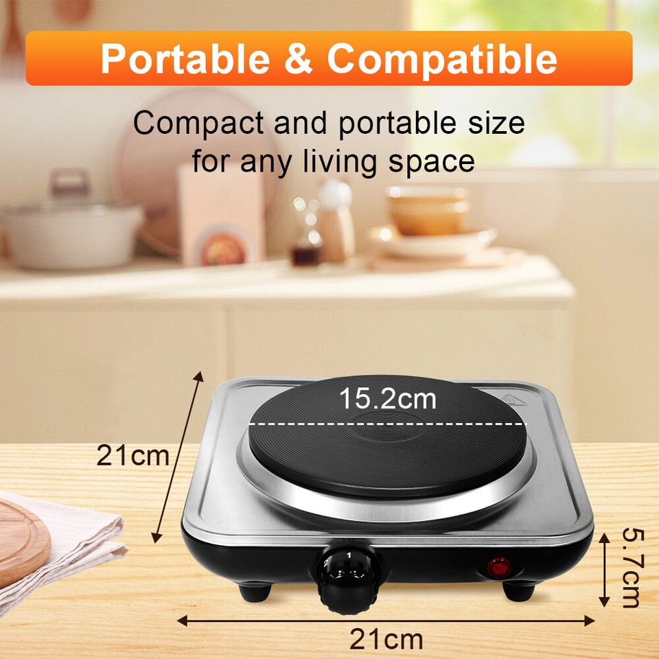 Hot Plate Electric Cooker Double Single Portable Table Top Hob 1250 ...