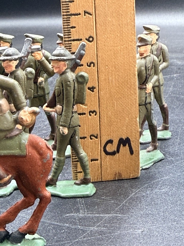 Lot of 50 Metal Painted Toy Soldiers - WWI? Thins Mounted Army Cavalry ...
