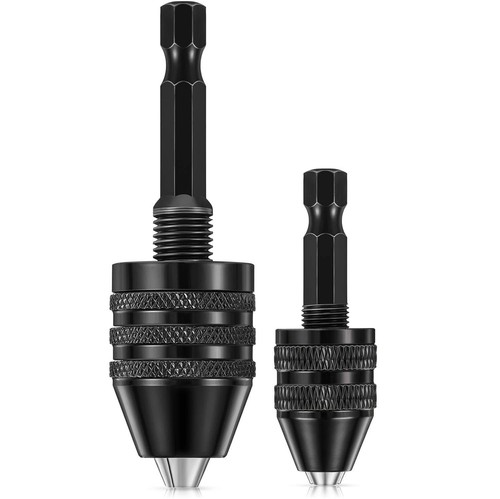 1/4 Inch Hex Shank Keyless Drill Chuck Quick Change Adapter Converter ...
