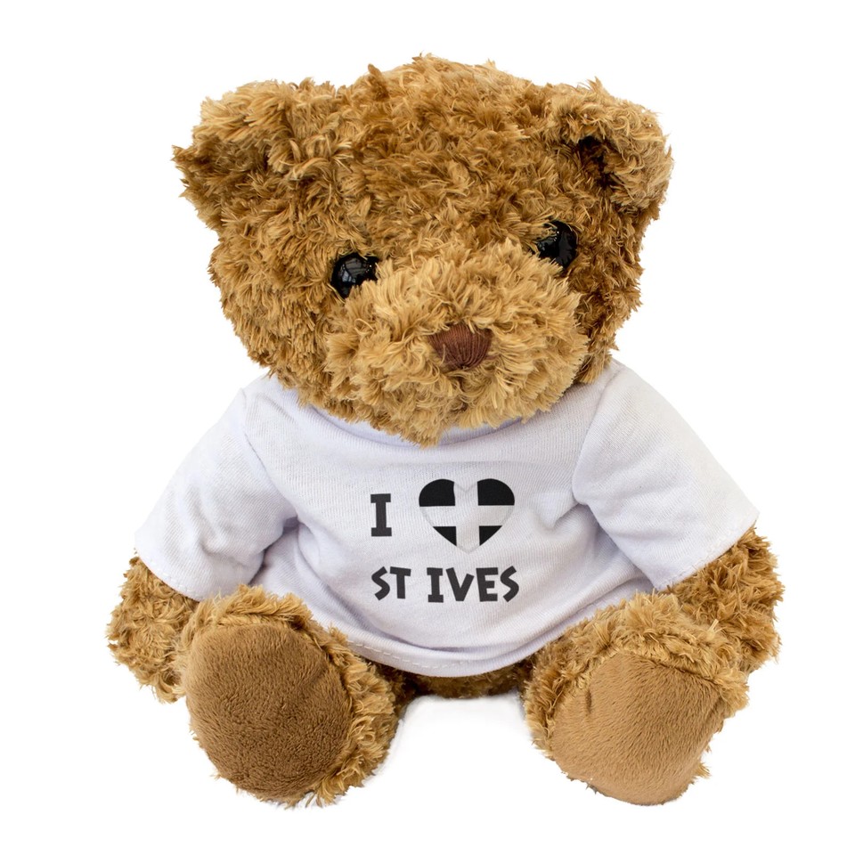 I LOVE ST IVES (CORNWALL FLAG) - Teddy Bear - Cute - Cornish Gift ...