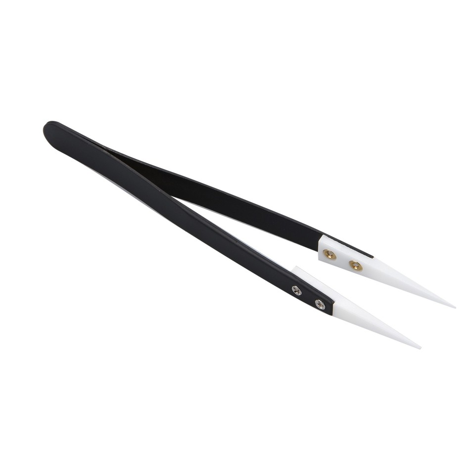 Anti-Static Ceramic Tweezers ESD Heat Resistant Insulated Pointed Tip ...