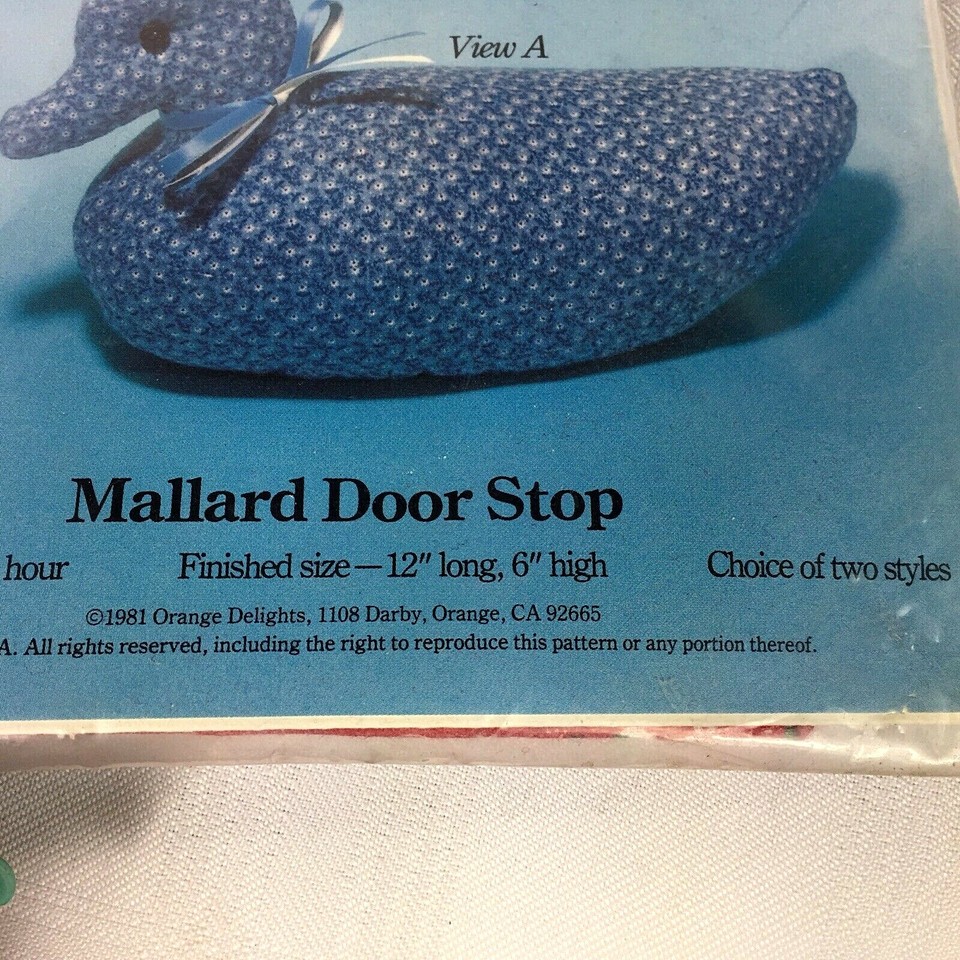 Craft Pattern Vtg 80s Orange Delights Mallard Duck Doorstop 2 Styles 6 ...