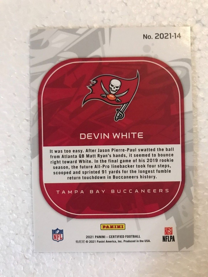 DEVIN WHITE 2021 PANINI NFL CERTIFIED GRAFFITI BRONZE PARALLEL /249 | eBay
