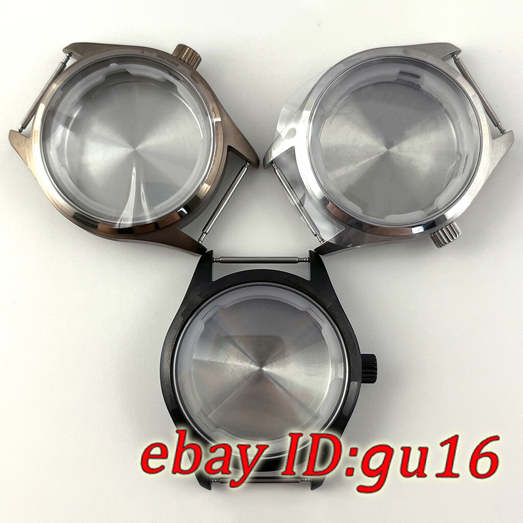 40MM silver watch case Stainless steel brushed Fit ETA 2824 NH35 NH36 ...
