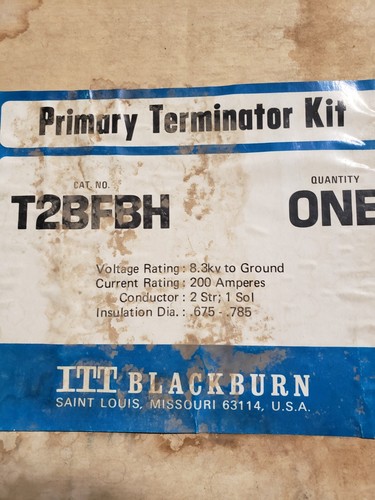 ITT BLACKBURN T2BFBH 8.3KV 200 Amp Primary Terminator Kit | eBay