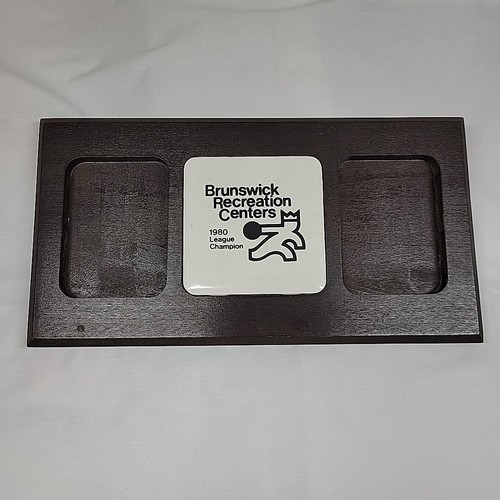 Vintage 1980 Brunswick League Champion Award Valet Tray Change Key Desk ...