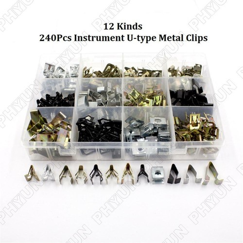 240 Pcs Mixed U-type Metal Clips Console Instrument Dashboard Trim ...