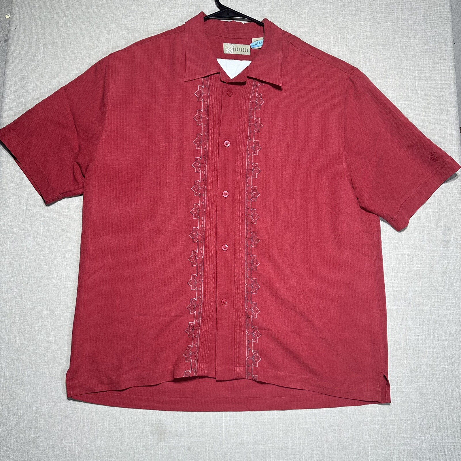 CUBAVERA Guayabera Casual Cuban Style Shirt Red Men’s XL Rayon | eBay