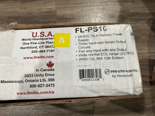 NEW Fire-Lite Honeywell Alarm Power Supply FL-PS10 | eBay