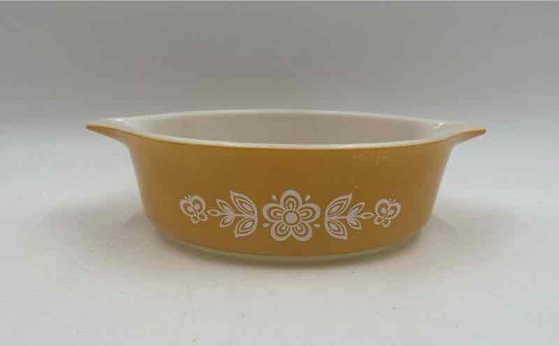 Pyrex Multicolor Milk Glass Flower Butterflies Oven Safe Round Bowls ...
