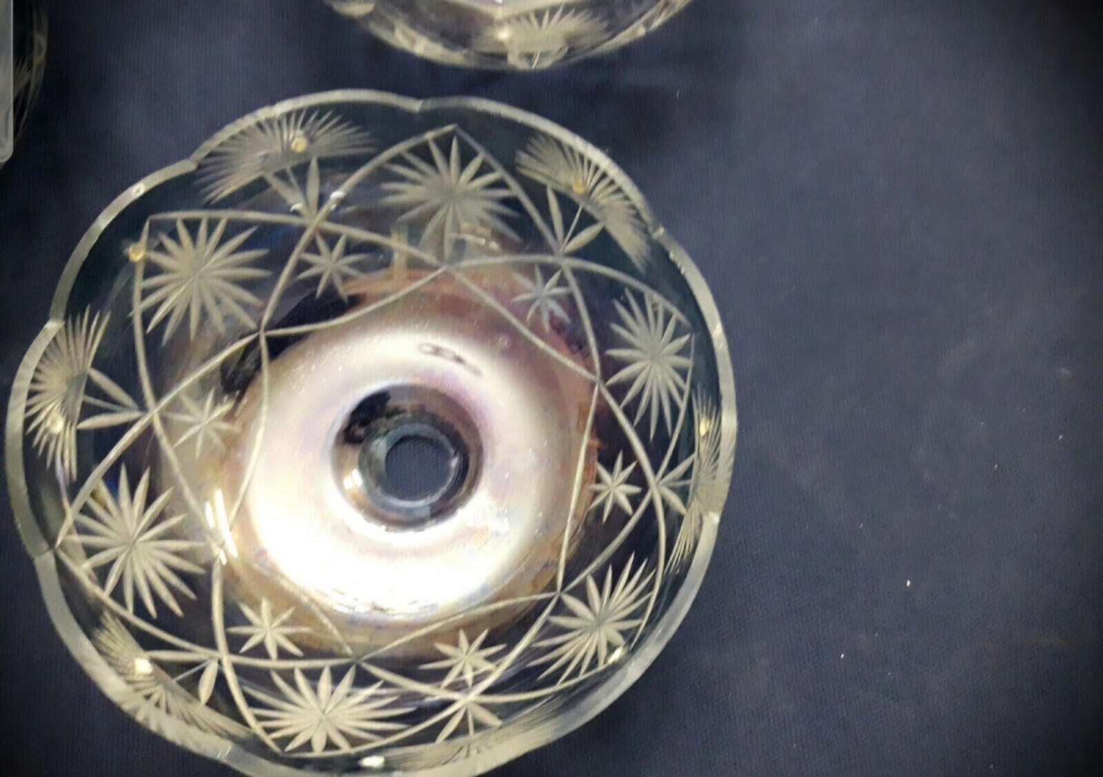 Set of 3 Large blue BOBECHE cut glass for chandelier or lamp parts | eBay