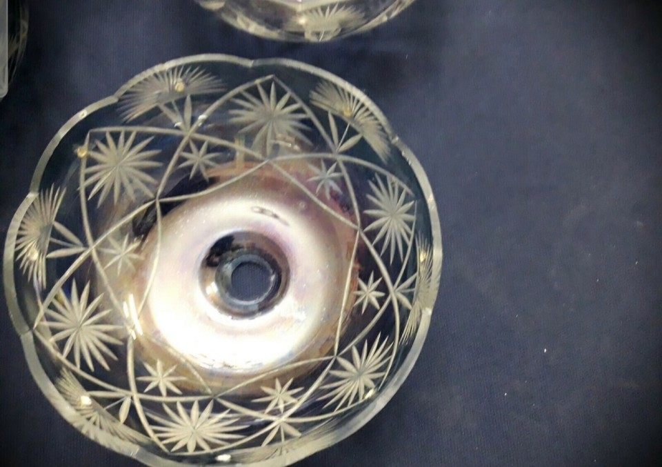 Set of 3 Large blue BOBECHE cut glass for chandelier or lamp parts | eBay