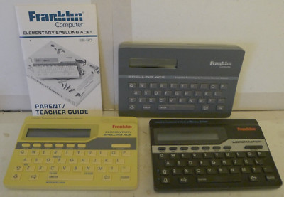 Lot of 3 Franklin Spelling Ace & Wordmaster Deluxe +1 Manual - See List ...