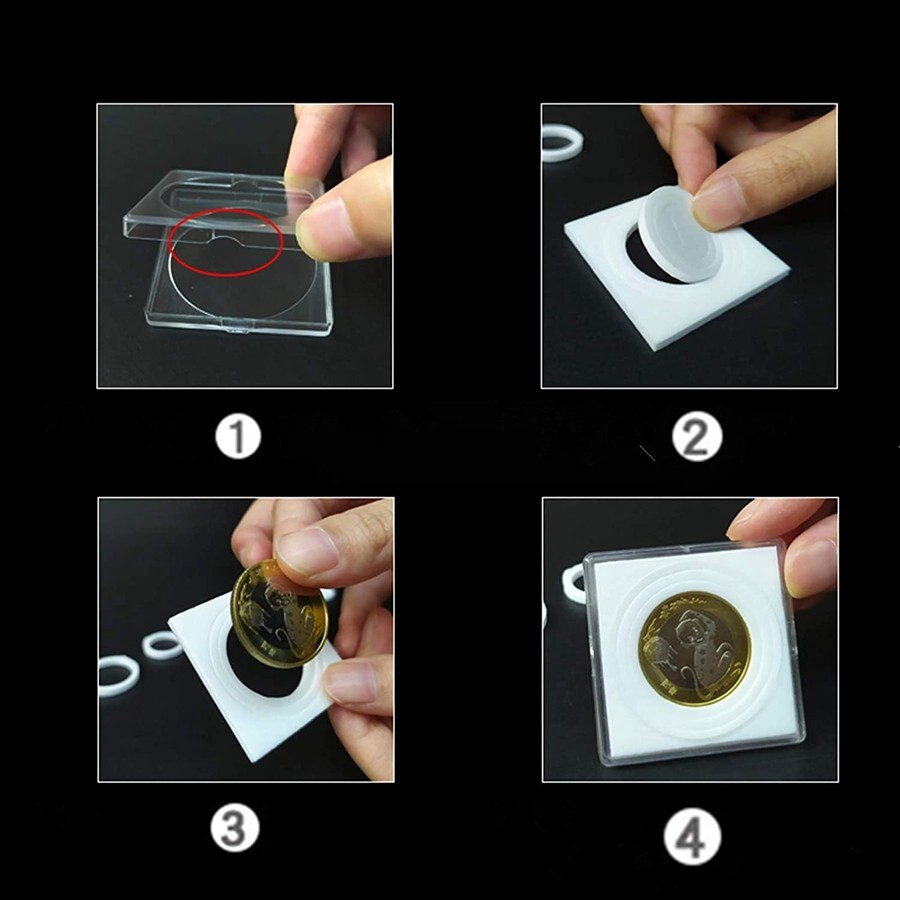 20x 38mm Square 2x2 Coin Capsules Snap Holder for Morgan Peace Large ...