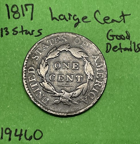 1817 Coronet Head Large Cent 1c Good Details See Photos | eBay