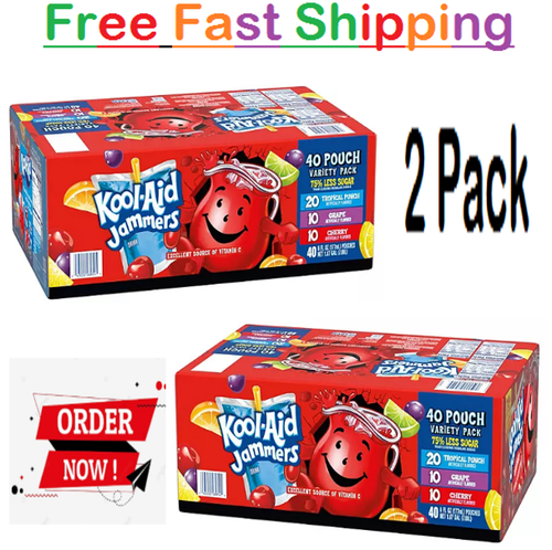 Kool-Aid Jammers Juice Pouches Variety Pack (6 fl. oz., 40 pk.) ( Pack ...