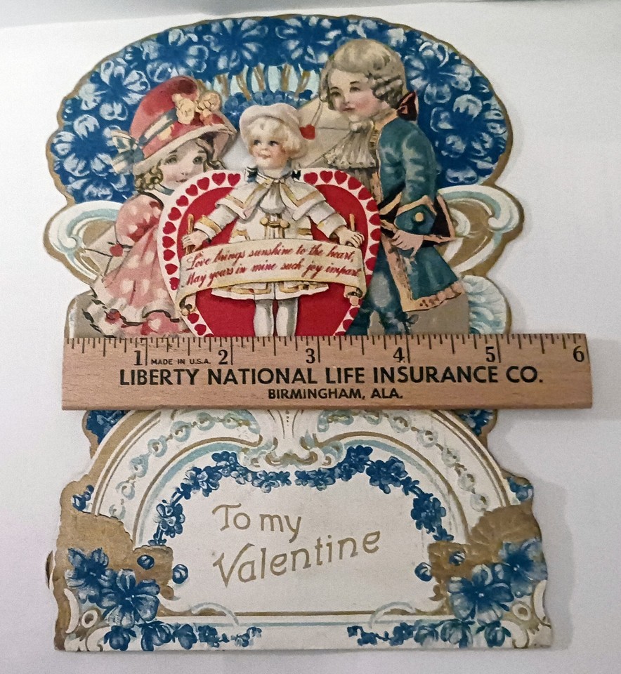 Valentine Vintage Die Cut Pop Up Embossed Victorian Boy and Girl ...