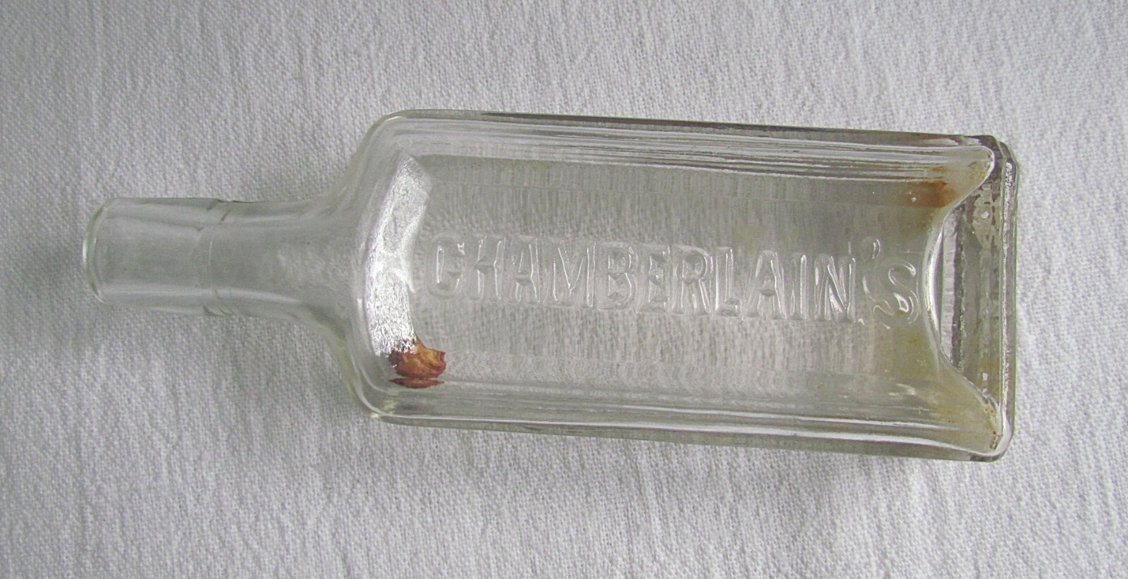 Vintage Antique Chamberlain's Embossed Clear Glass Bottle Medicine ...