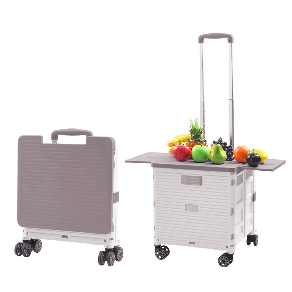 Collapsible Basket Box Folding Shopping Trolley Stair Climbing Crate ...