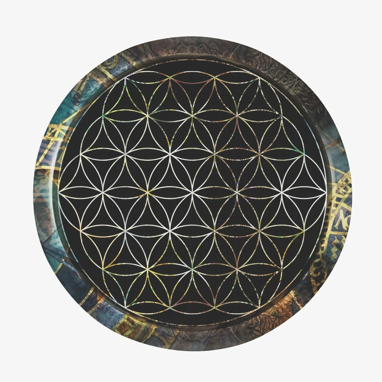 Sacred Geometry Area Rug flower of life Rug spiritual Rug black Floor ...