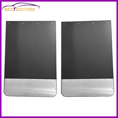 2PCS Universal Mud Flaps w/ Stainless Steel Plates Semi Trailer Truck ...