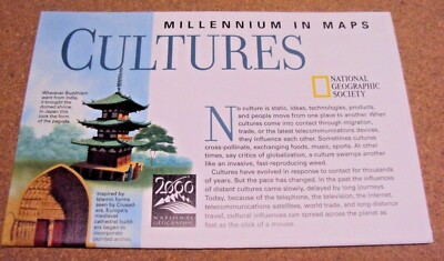 National Geographic August 1999 Map Posters Cultures Millennium in Maps ...