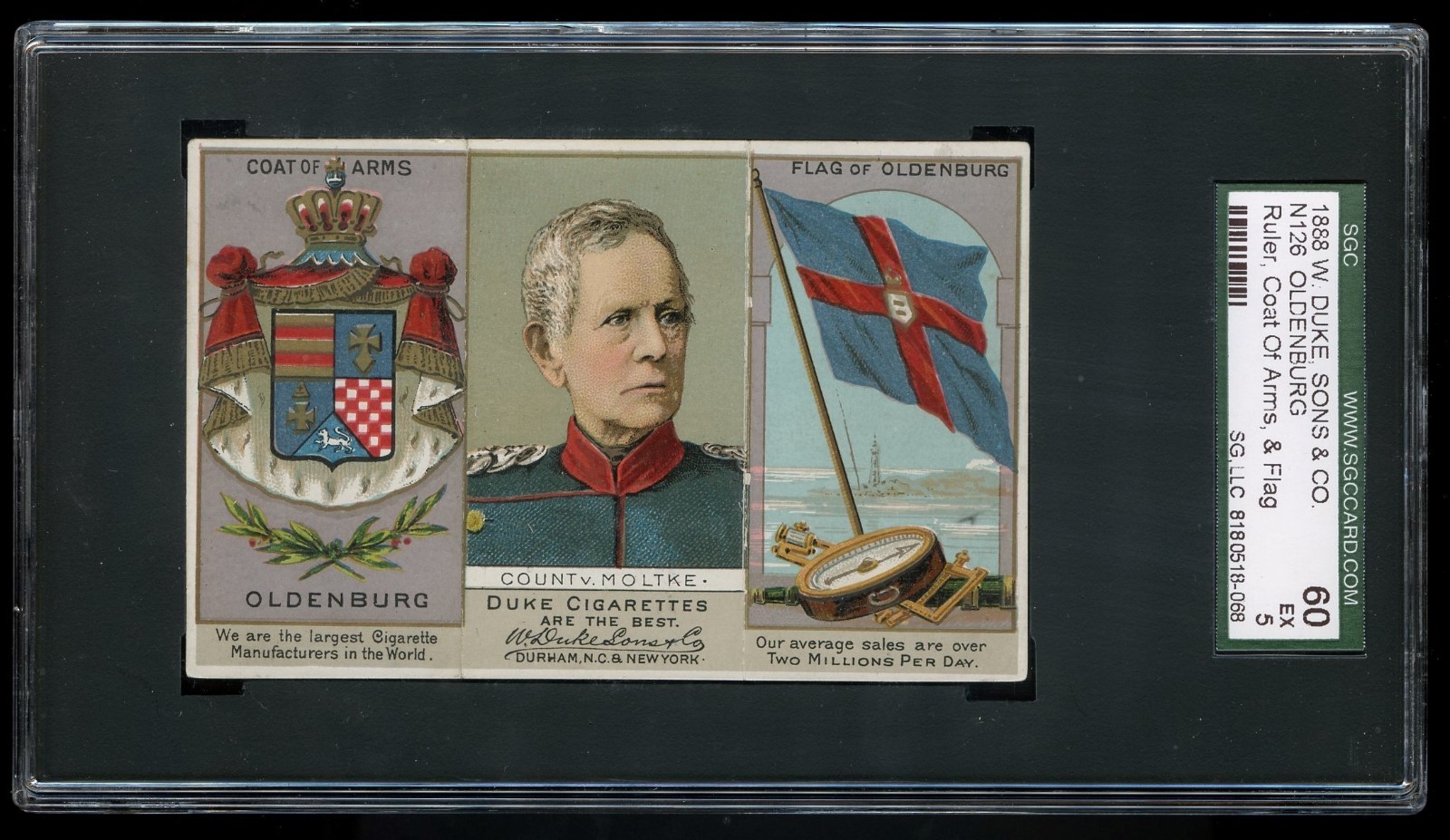 1888 N126 Rulers, Flags & Coats of Arms "Oldenburg" SGC 60 EX #8181198 ...