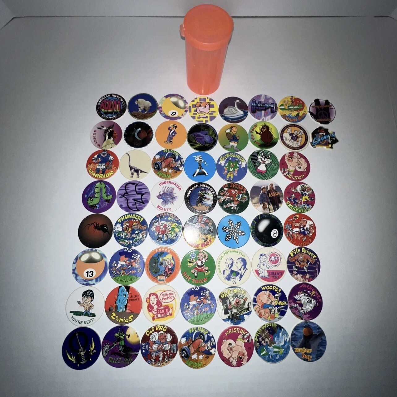 Lot of 58 Pogs / Milk Caps W/ Rohks Case Retro Game Nostalgia! | eBay