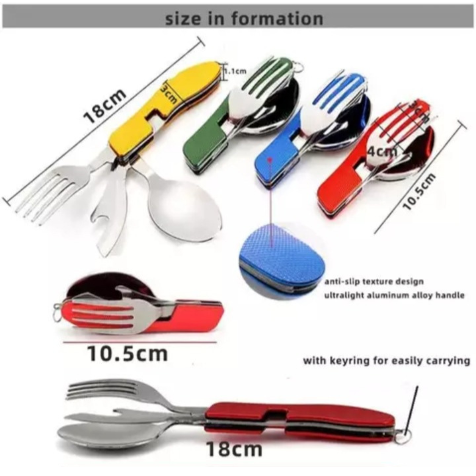 Camping Eating Utensil Set Folding Emergency Cutlery Knife Fork Spoon ...