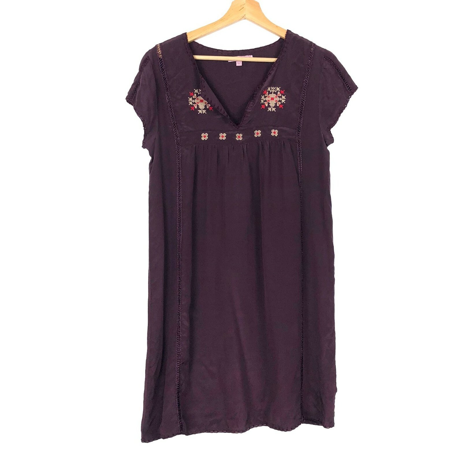 Calypso St. Barth Purple 100% Silk Embroidered Tunic … - Gem