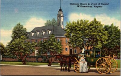 Postcard Post Card Williamsburg Virginia Capitol Colonial Coach ...