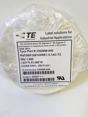 1500-Self Laminating TE Connectivity vinyl adhesive wire marking ...