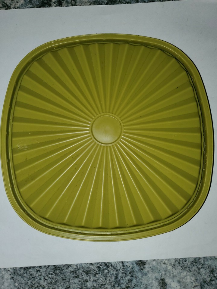 Vintage Tupperware Servalier Replacement 6.5" Square Olive Green Lid ...