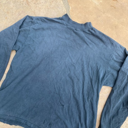Vintage Black Blank Longsleeve Tee Shirt Thrashed Faded Punk RUSH Brand ...