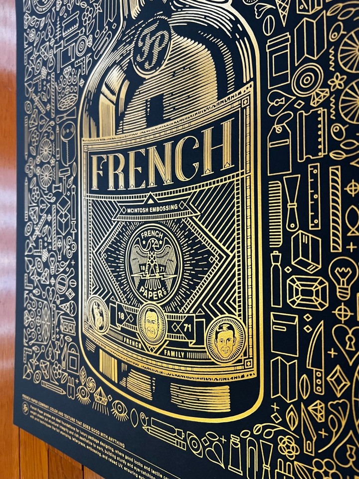 16" x 20" Metallic Foil. CSA Design. French Paper Poster - Bottle | eBay