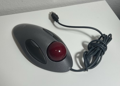 Logitech Trackman USB Red Marble Trackball Mouse T-BC21 | eBay