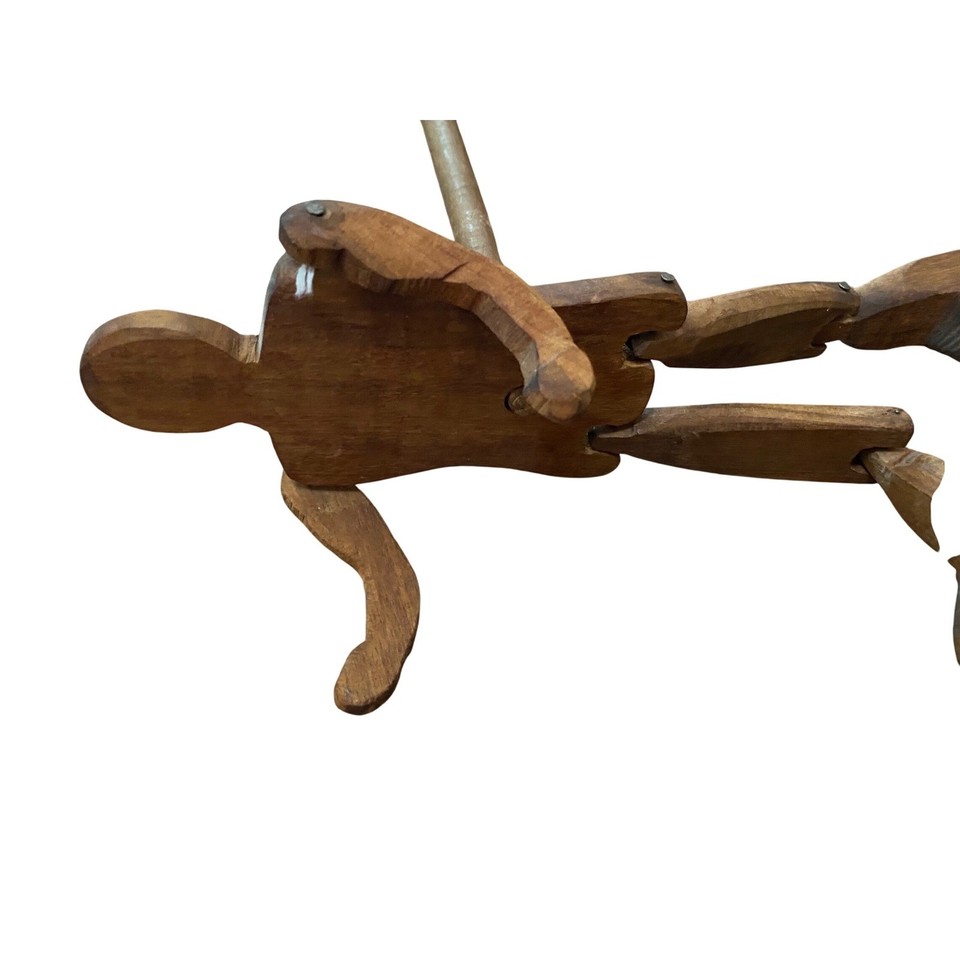 Hand Carved Wooden Limberjack Jig Doll Folk Art Dancing Puppet Vintage ...