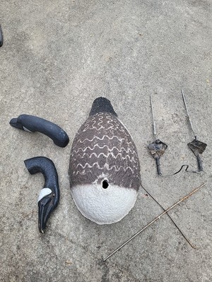 Vtg Victor Goose Decoy Body Canadian Honker Heads Parts Fiberglass ...
