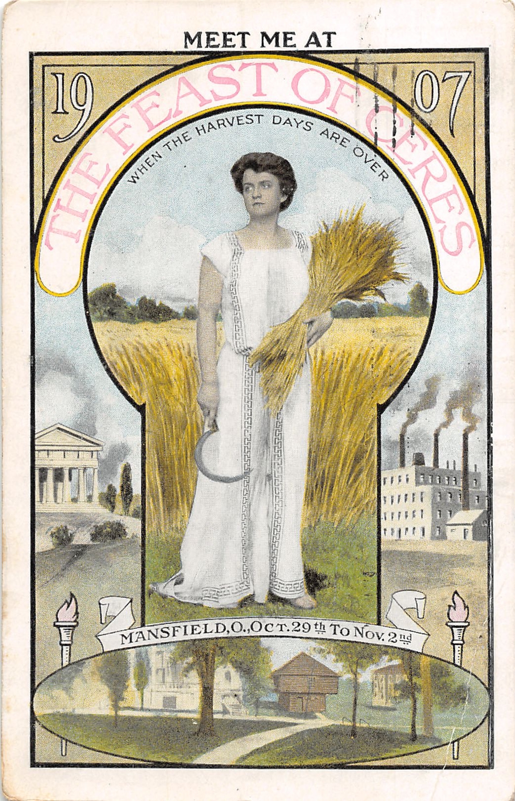J63/ Mansfield Ohio Postcard c1910 The Feast of Ceres Harvest Days 413 ...