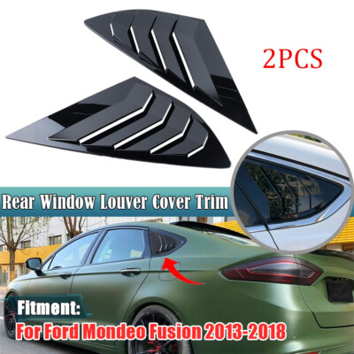 For Ford Mondeo Fusion 2013-2018 Pair Gloss Black Rear Side Window ...