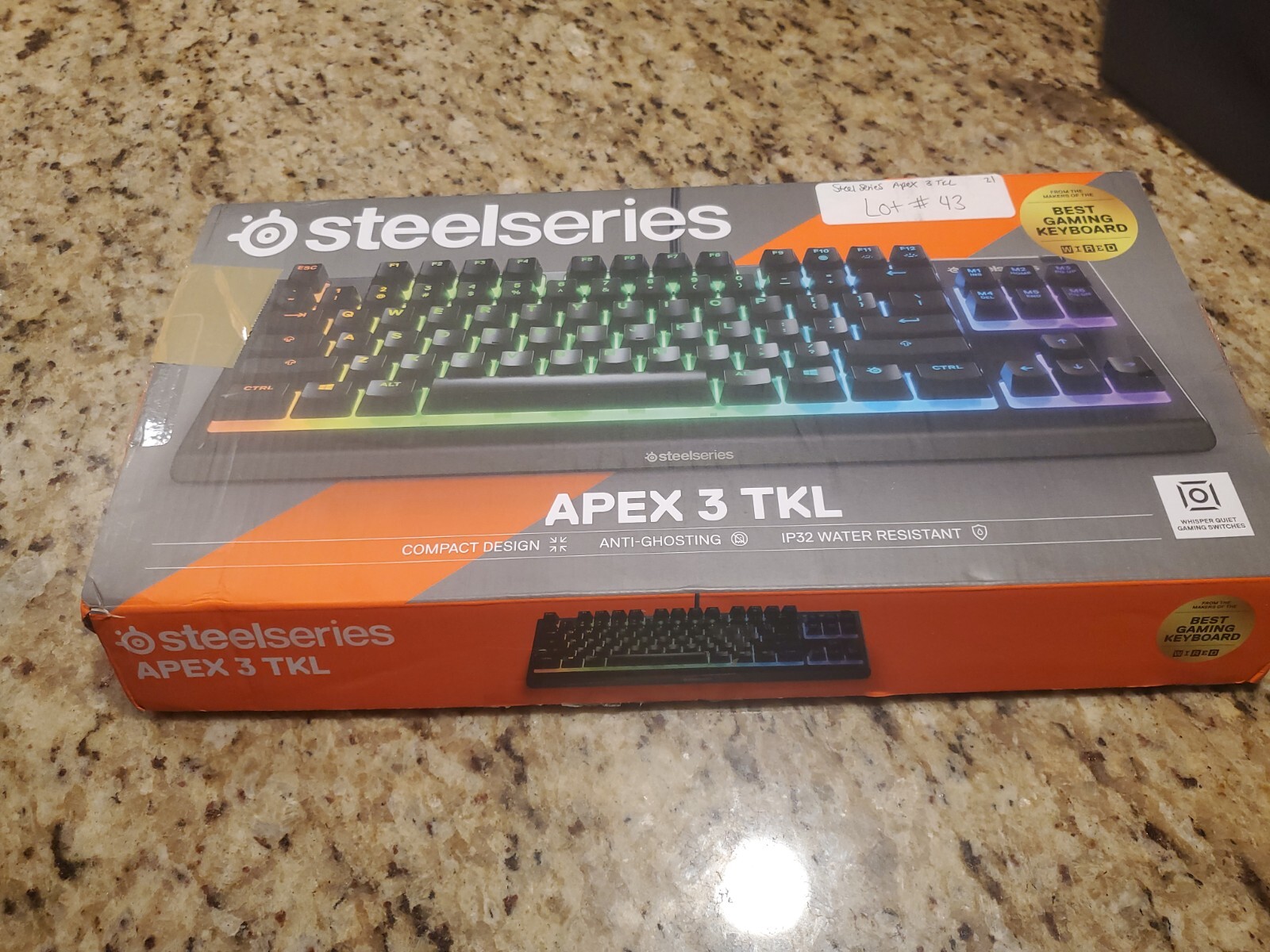 Steelseries Apex 3 TKL RGB Gaming Keyboard IP32 Water & Dust Resistant ...