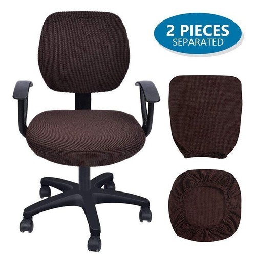 2 Pieces Separated Elastic Office Computer Chair Cover Seat and Back ...